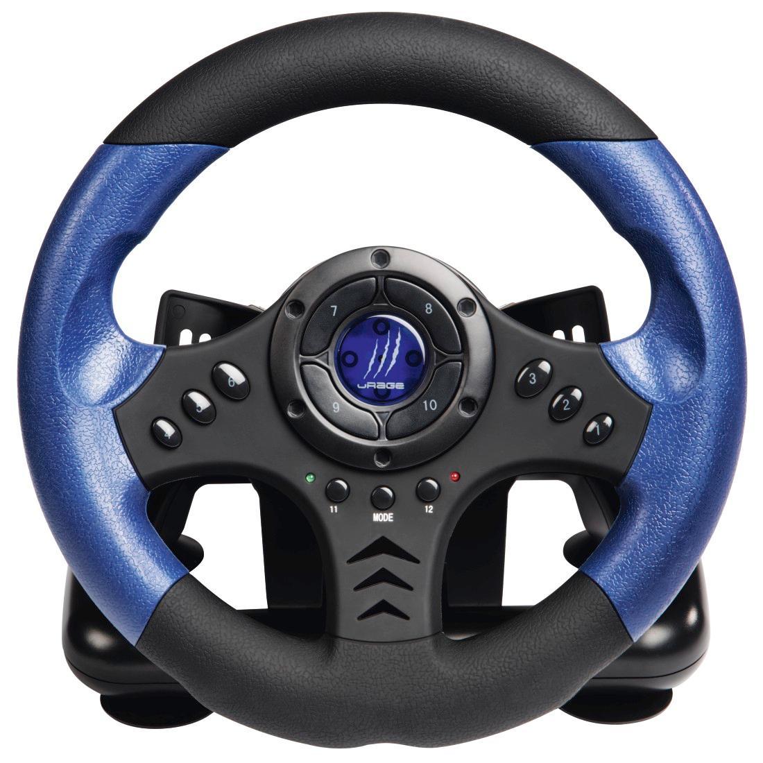uRage Lenkrad für PC Racing Wheel schwarz/blau: Amazon.de: Computer ...