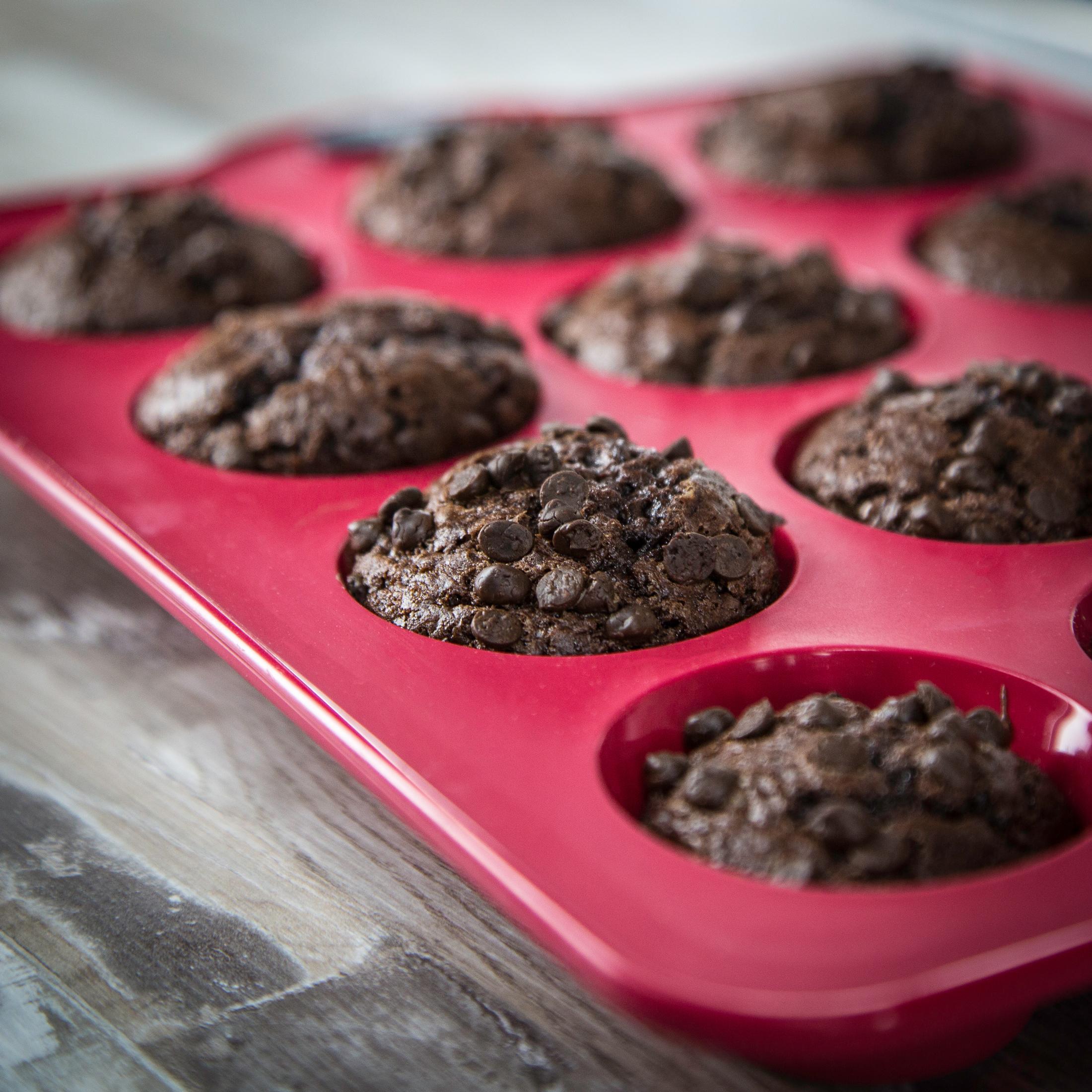 Levivo Muffinbackblech 12er, Silikon Muffin Backform für 12 Muffins ...