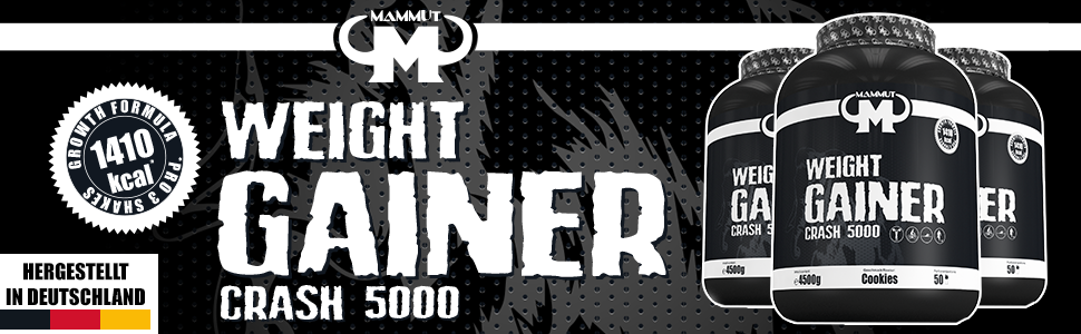 Mammut Weight Gainer Crash 5000 Vanille Kohlenhydrate Masseaufbau ...