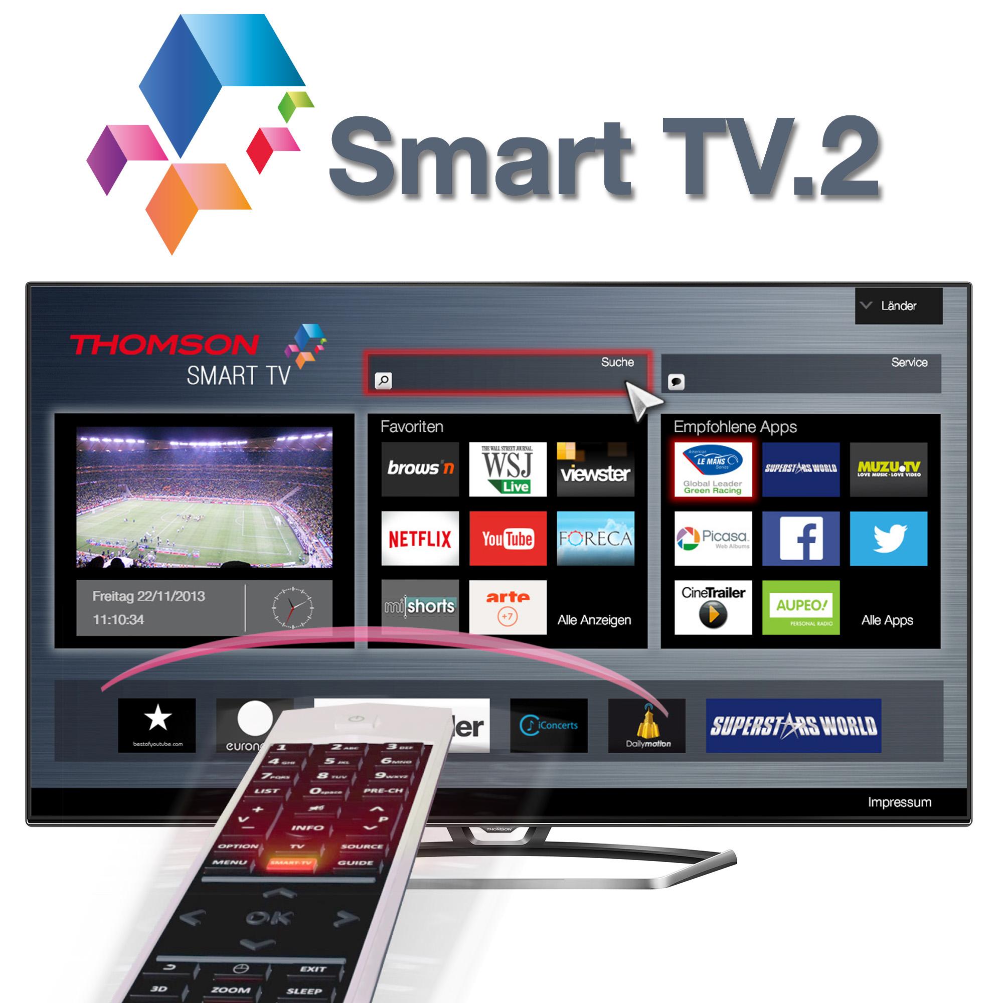 Thomson 65UZ7866 165 cm (65 Zoll) Fernseher (Ultra HD, Triple Tuner, 3D ...