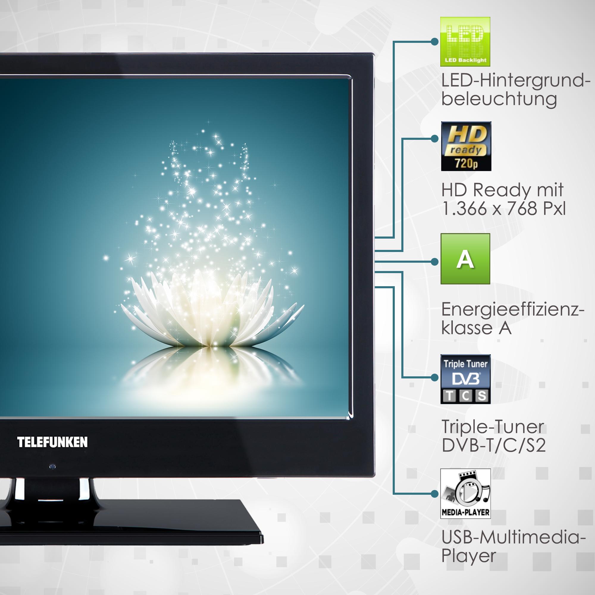 Telefunken L19H130I3 48 cm (19 Zoll) Fernseher (HD Ready, Triple Tuner ...