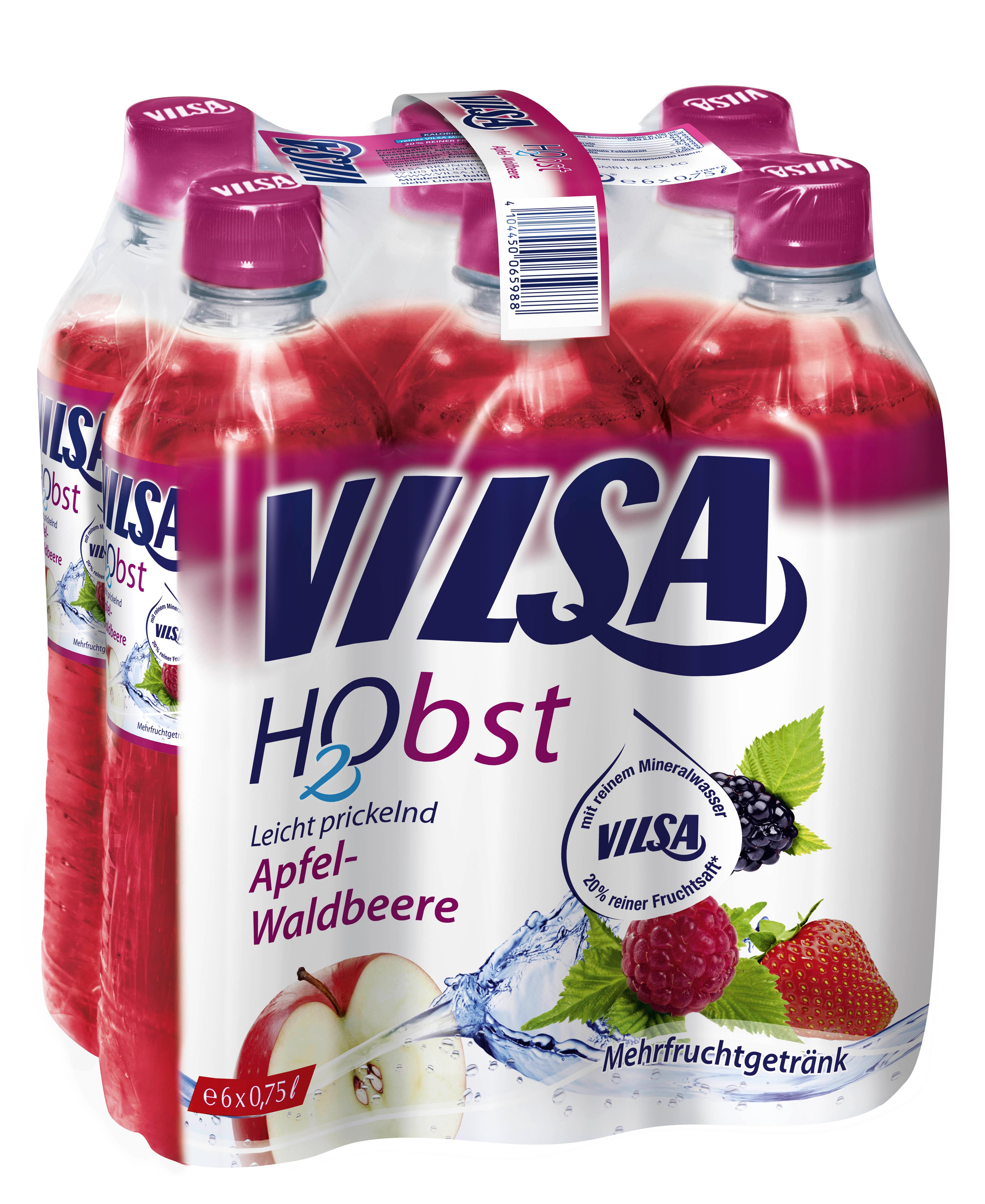 VILSA H2Obst Apfel/Waldbeere PET, 6er Pack (6 x 750 ml) Einweg: Amazon ...