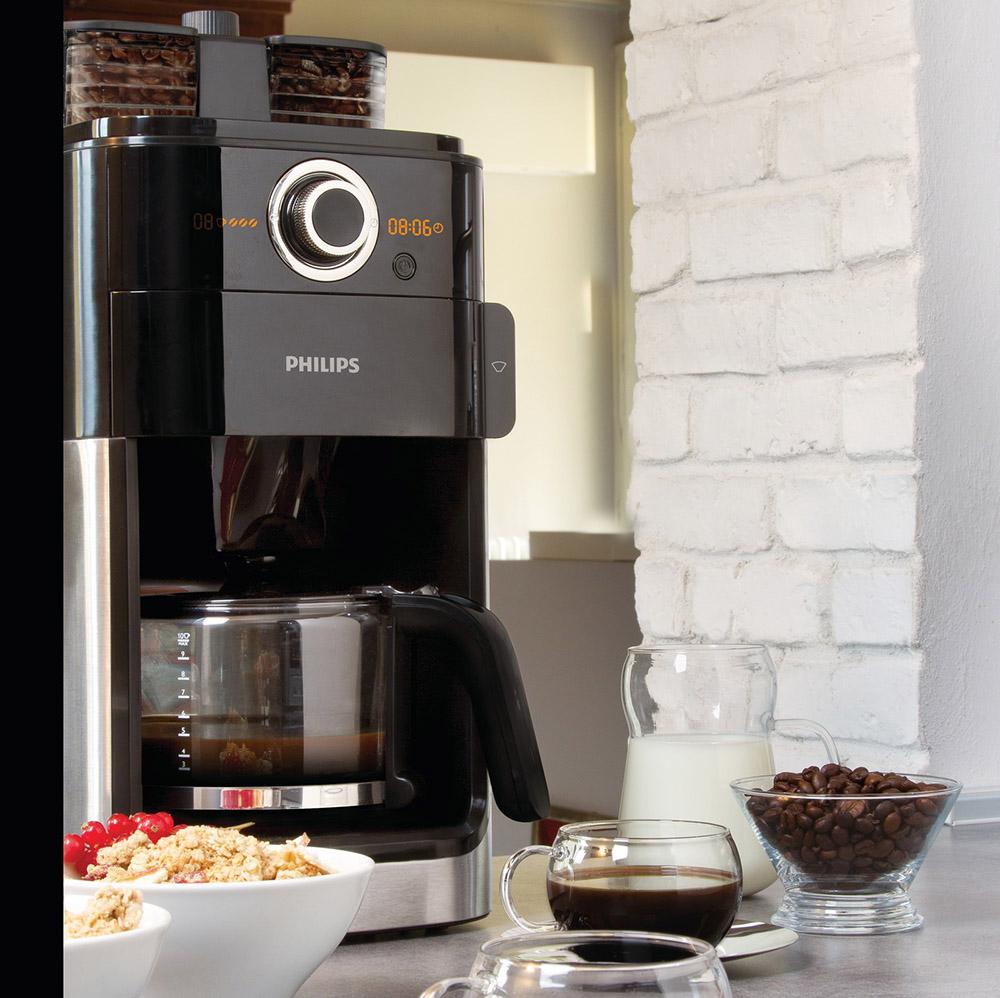 Amazon.de: Philips HD7762/00 Grind&Brew Kaffeemaschine, schwarz/Metall ...