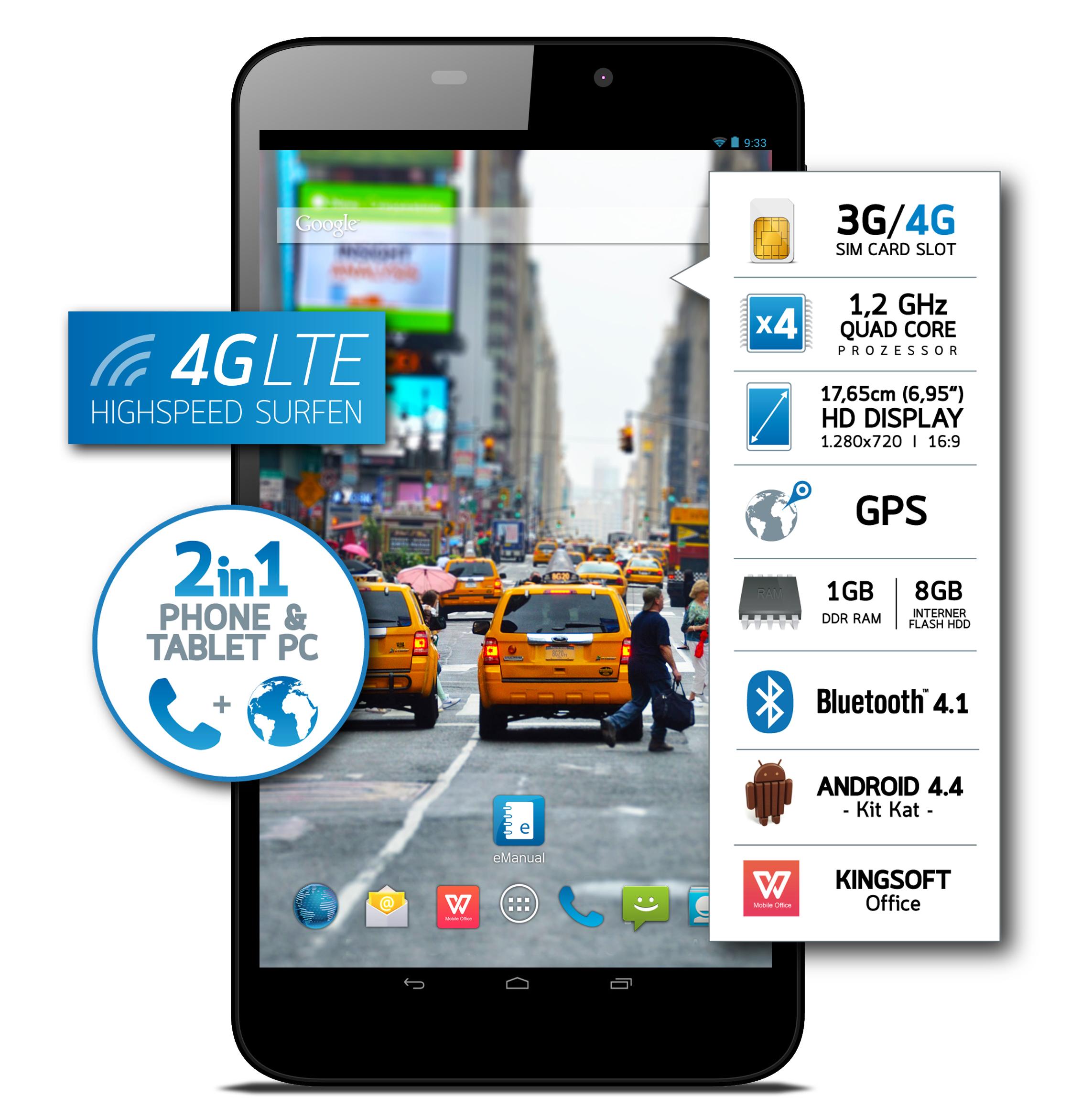 Odys Orbit - LTE 17,65 cm Tablet-PC 1,2 GHz schwarz: Amazon.de ...