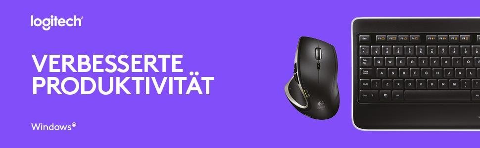 Logitech MX800 Kabelloses Tastatur-Maus-Set, 2.4 GHz Verbindung via USB ...