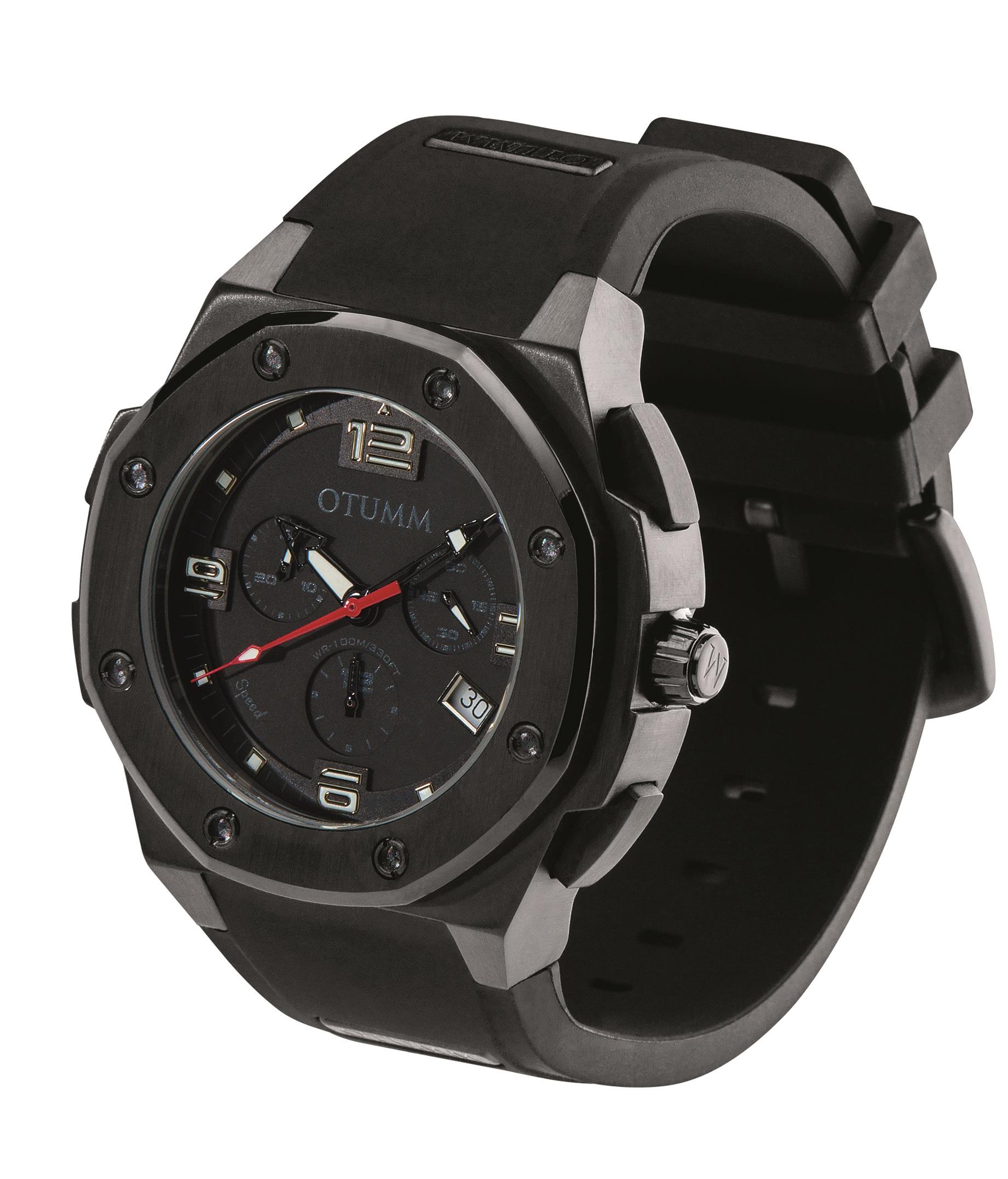 OTUMM Herren-Armbanduhr Speed Black 45 mm, schwarz Chronograph Quarz ...