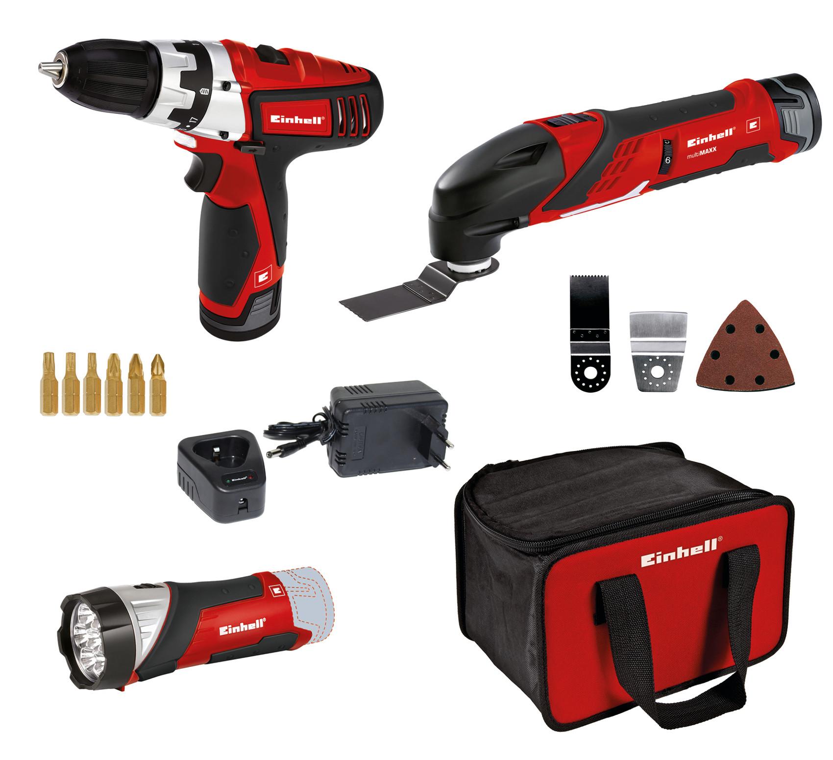 Einhell Akku Werkzeug Set RT-TK 12 Li Bohrschrauber (12 V, 2x Lithium ...