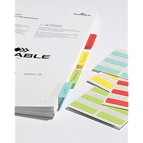 Durable 840500 Quick Tab Onglet Adhésif d'Indexation 40mm - Ecriture ...