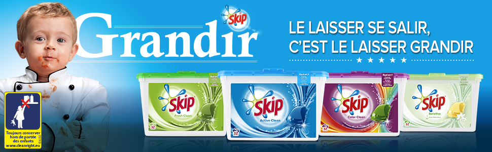 Skip Lessive Active Clean 32 Capsules : Amazon.fr: Epicerie