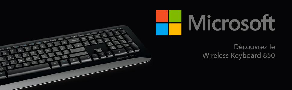Microsoft Wireless Keyboard 850 - Clavier sans fil AZERTY : Amazon.fr ...