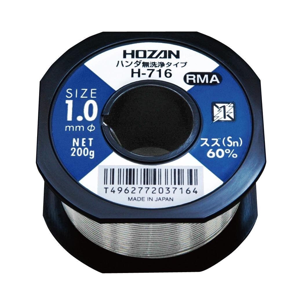 Amazon | ホーザン(HOZAN) ハンダ スズ60% 鉛40% 重量200g 長さ34m 線径1.0mmΦ H-716 | DIY・工具・ガーデン
