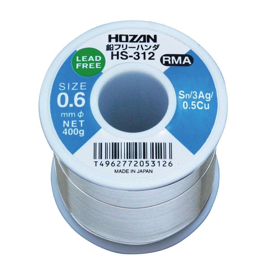 Amazon | ホーザン(HOZAN) 鉛フリーハンダ 鉛フリー半田 Sn-3Ag-0.5Cu 鉛フリー半田 線径0.6mmΦ 重量400g HS-312 | DIY・工具・ガーデン