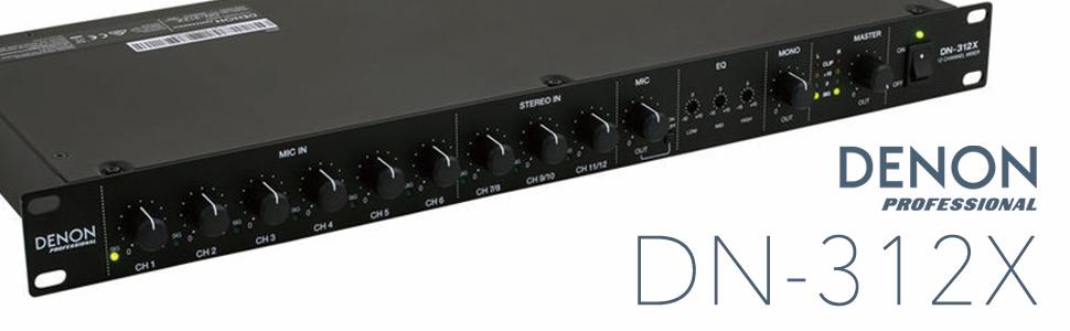 Amazon.co.jp: Denon DN-312X 12 Channel 1U Rack-Mounted Line Mixer with ...