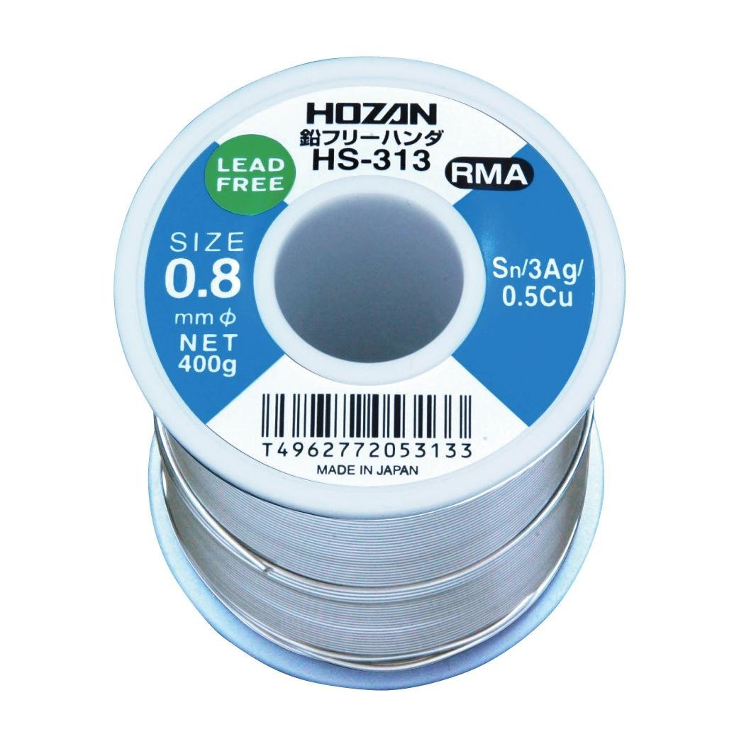 Amazon | ホーザン(HOZAN) 鉛フリーハンダ 鉛フリー半田 Sn-3Ag-0.5Cu 鉛フリー半田 線径0.8mmΦ 重量400g HS-313 | DIY・工具・ガーデン