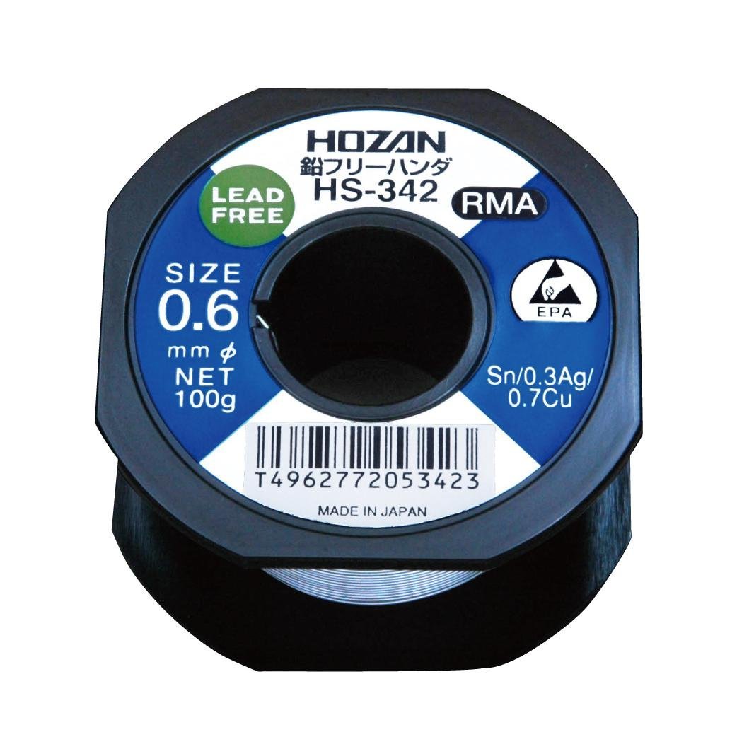 Amazon | ホーザン(HOZAN) 鉛フリーハンダ 鉛フリー半田 Sn-0.3Ag-0.7Cu 鉛フリー半田 重量100g HS-342 | DIY・工具・ガーデン