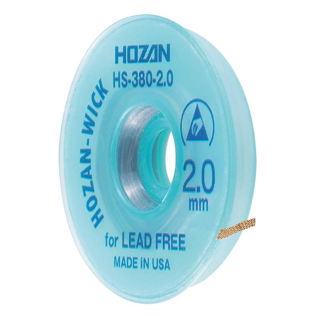 Amazon | ホーザン(HOZAN) ハンダ吸取線 ウィック 鉛フリーハンダ対応 線幅2mm 全長1.5m HS-380-2.0 | ハンダゴテ