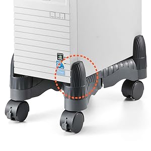 Amazon | サンワダイレクト PCスタンド デスクトップ用 キャスター付 ほこり対策 無段階調節 100-CPU001 | サンワダイレクト | PC収納ボックス・サーバーラック 通販