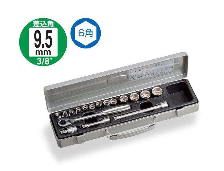 Amazon | トネ(TONE) ソケットレンチセット 差込角9.5mm(3/8") 1560MS 内容17点 シルバー | ソケットレンチ