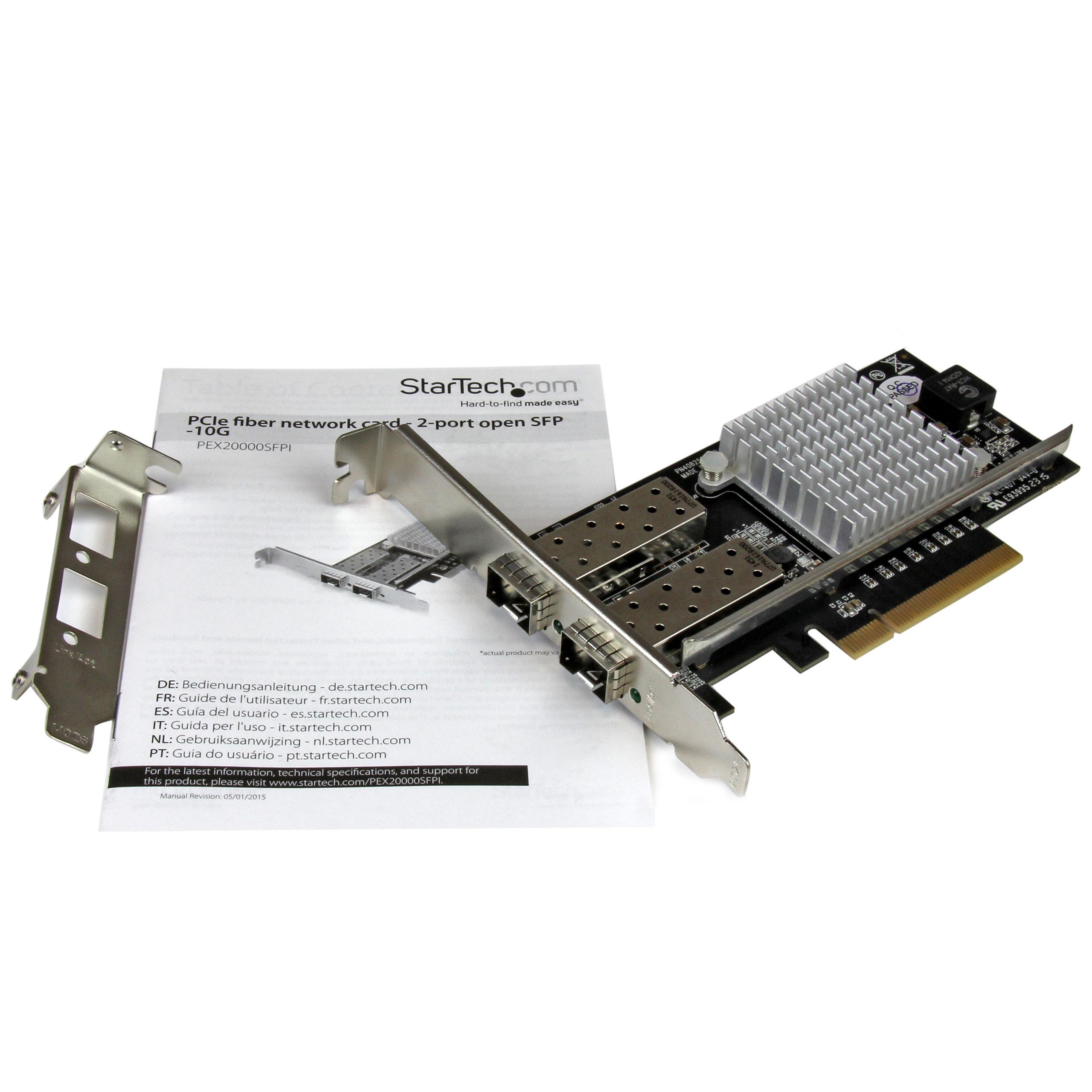 StarTech.com 10G Network Card - 2X 10G Open SFP+ Multimode LC Fiber ...