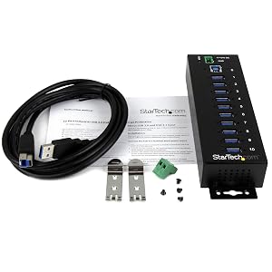 StarTech.com 10 Port USB 3.0 Hub - Industrial Grade - ESD/Surge ...