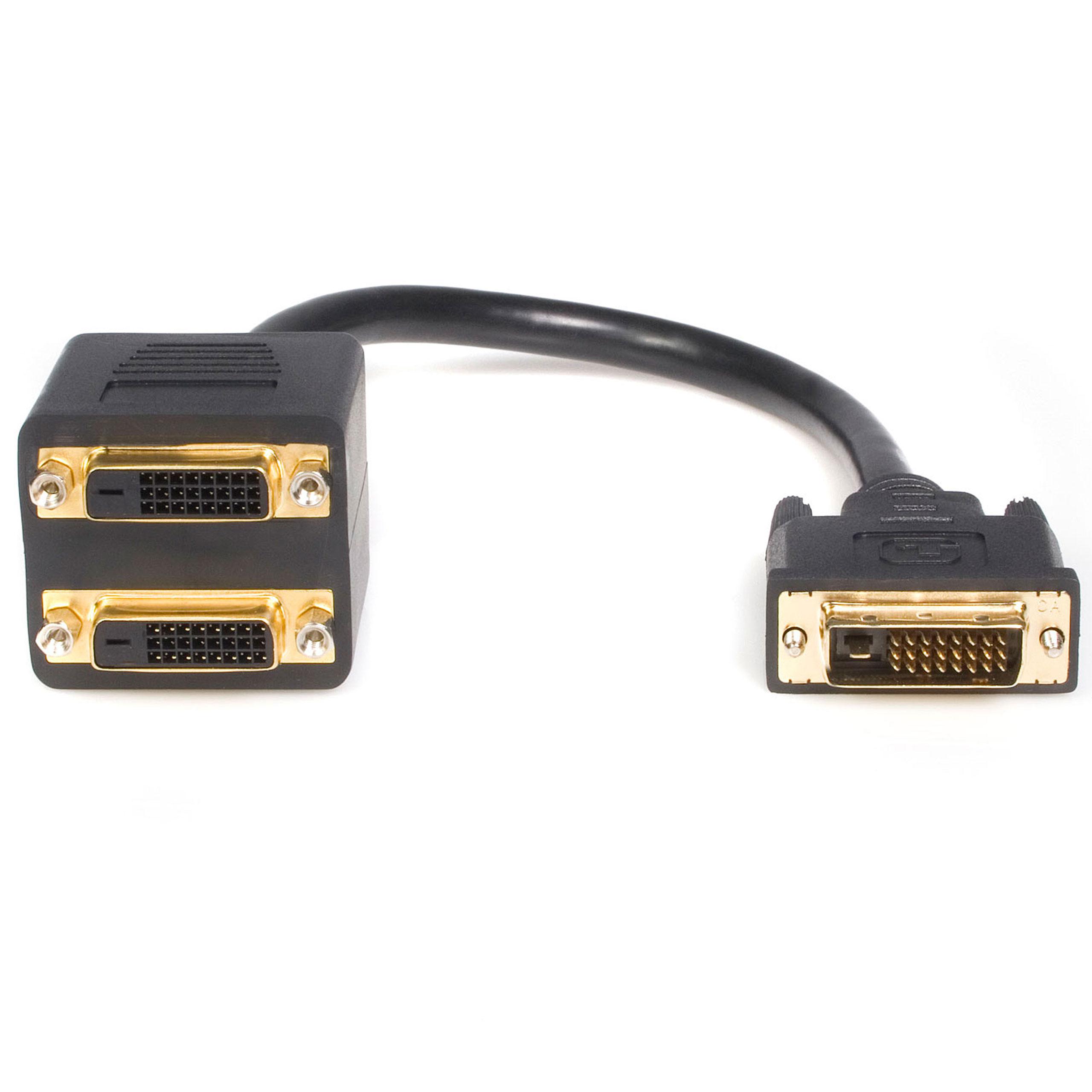 StarTech.com 1ft DVI Splitter Cable - M / F - DVI-D to 2x DVI-D Dual ...