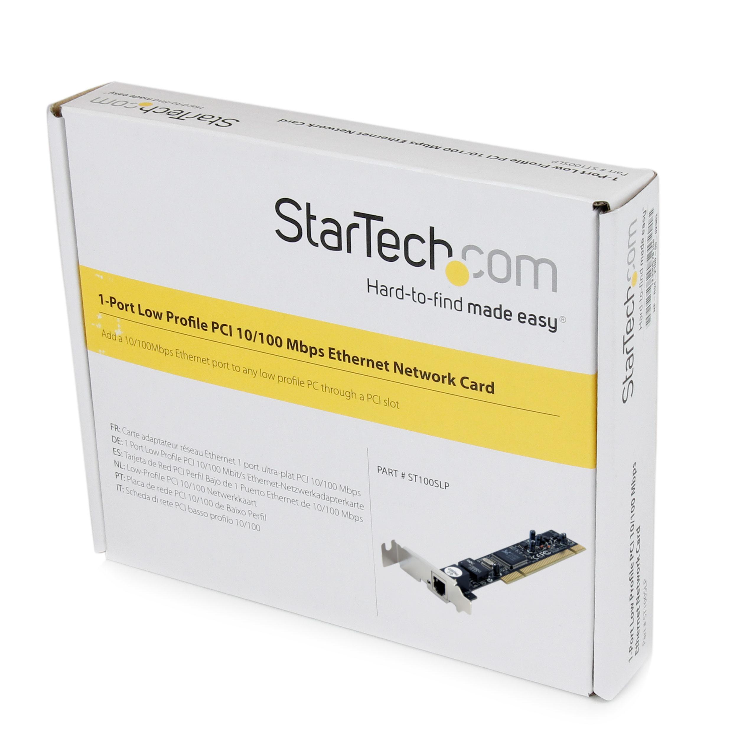 StarTech 1 Port Low Profile PCI 10/100 Mbps Ethernet Network Adapter ...