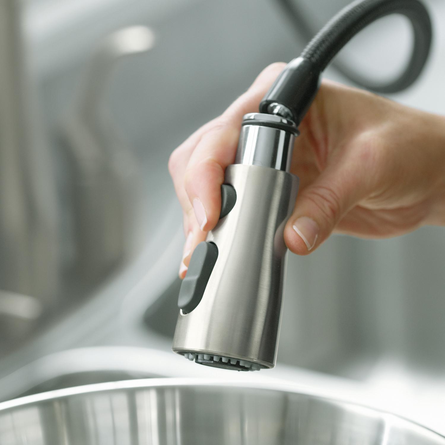 Kohler K-596-VS Simplice Single-Hole Pull-down Kitchen Faucet (Vibrant ...