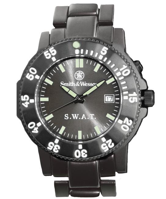 Smith & Wesson Men's SWW-45M S.W.A.T. Black Metal Strap Watch: Amazon ...