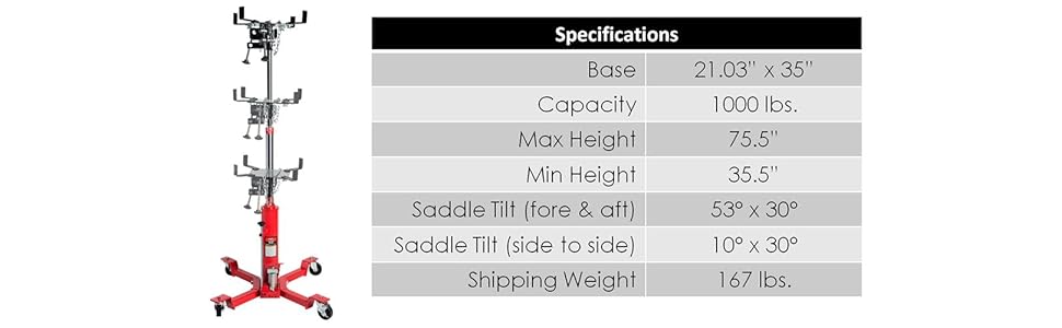Sunex 7793B 1/2-Ton Telescopic Transmission Jack: Amazon.ca: Tools ...