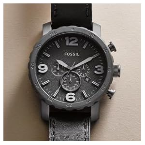 Fossil Men's JR1401 Nate Stainless Steel Watch with Link Bracelet ...