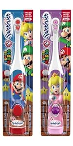 ARM & HAMMER Spinbrush Kids Battery Powered Toothbrush, Super Mario ...
