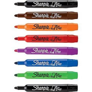 Sharpie FLIP CHART Marker Flipchart, Marker Bullet, Box of 8, Assorted ...