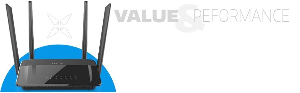 D-Link AC1200 High-Power Wi-Fi Router, Dual Band, Wireless speeds up to ...