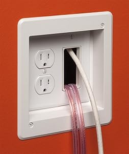 Arlington TVBU505-1 TV Box Recessed Outlet Wall Plate Kit, 2-Gang ...