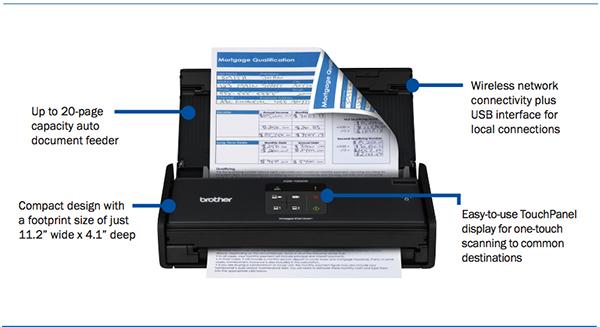 Brother ADS-1000W Compact Color Desktop Scanner with Duplex and ...