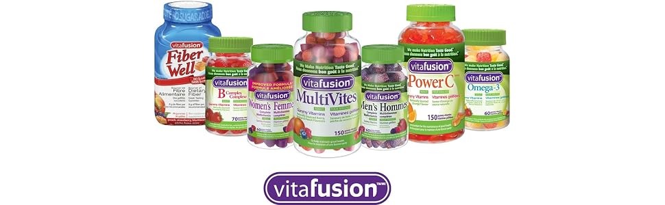 Vitafusion MultiVites Adult Gummy Vitamins, Naturally Sourced Fruit ...