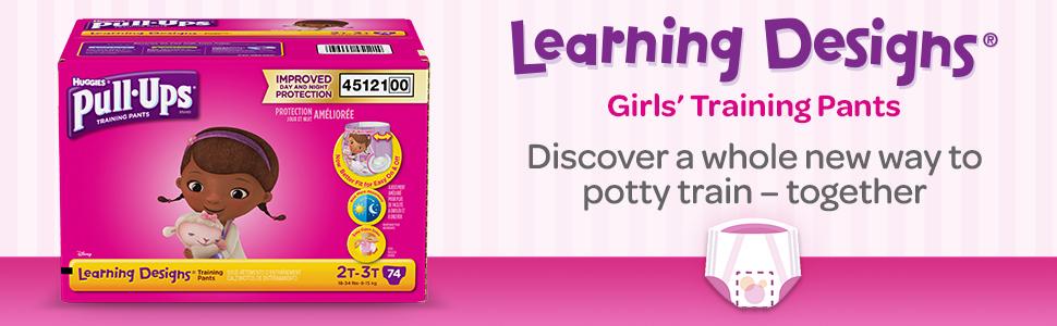 Pull-Ups Learning Designs for Girls Potty Training Pants, 3T-4T (32-40 ...