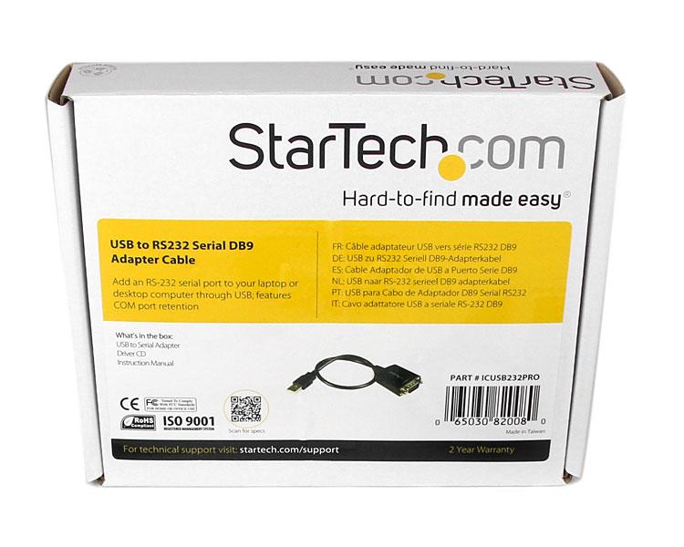 1 ft. USB to RS232 Serial DB9 Adapter Cable with COM Retention - Up to ...