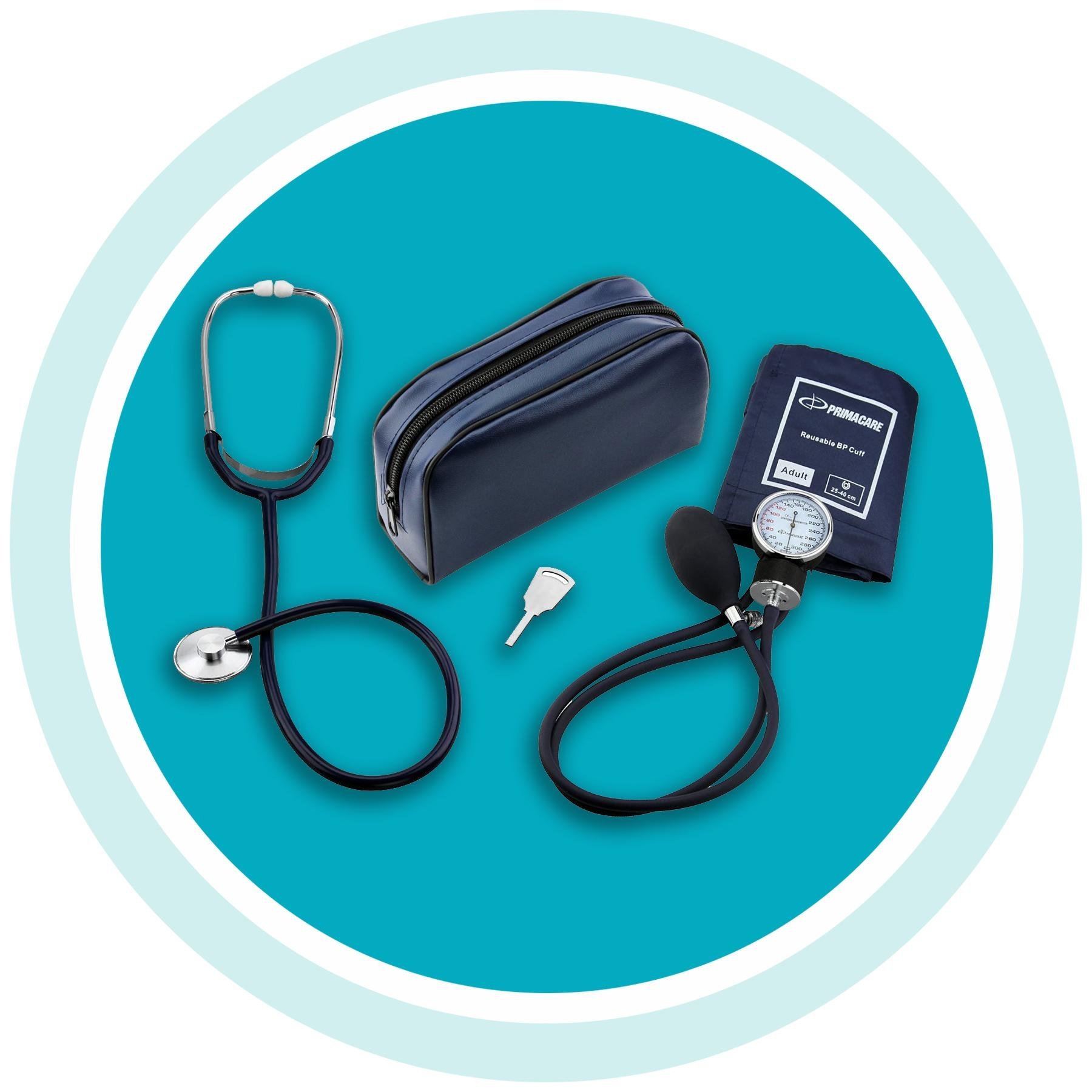Primacare DS-9197-BL Classic Series Adult Blood Pressure Kit, Blue ...