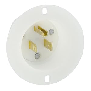 Leviton 5278-C 15 Amp, 125 Volt, Flanged Inlet Receptacle, Straight ...
