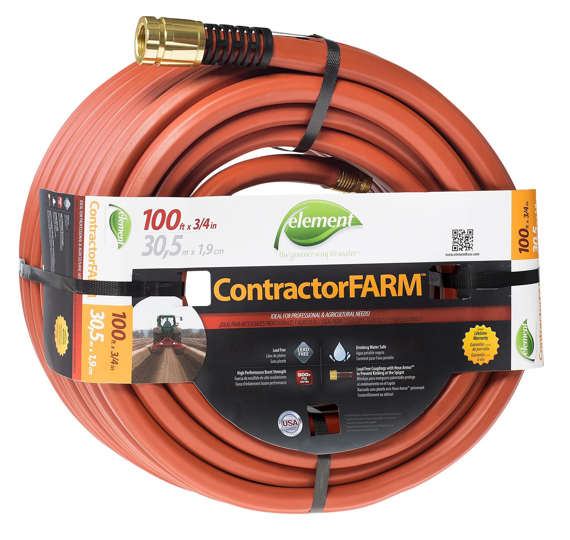 Element Contractor Farm Hose 100 ft with 3/4" Diameter, Lead-Free and ...