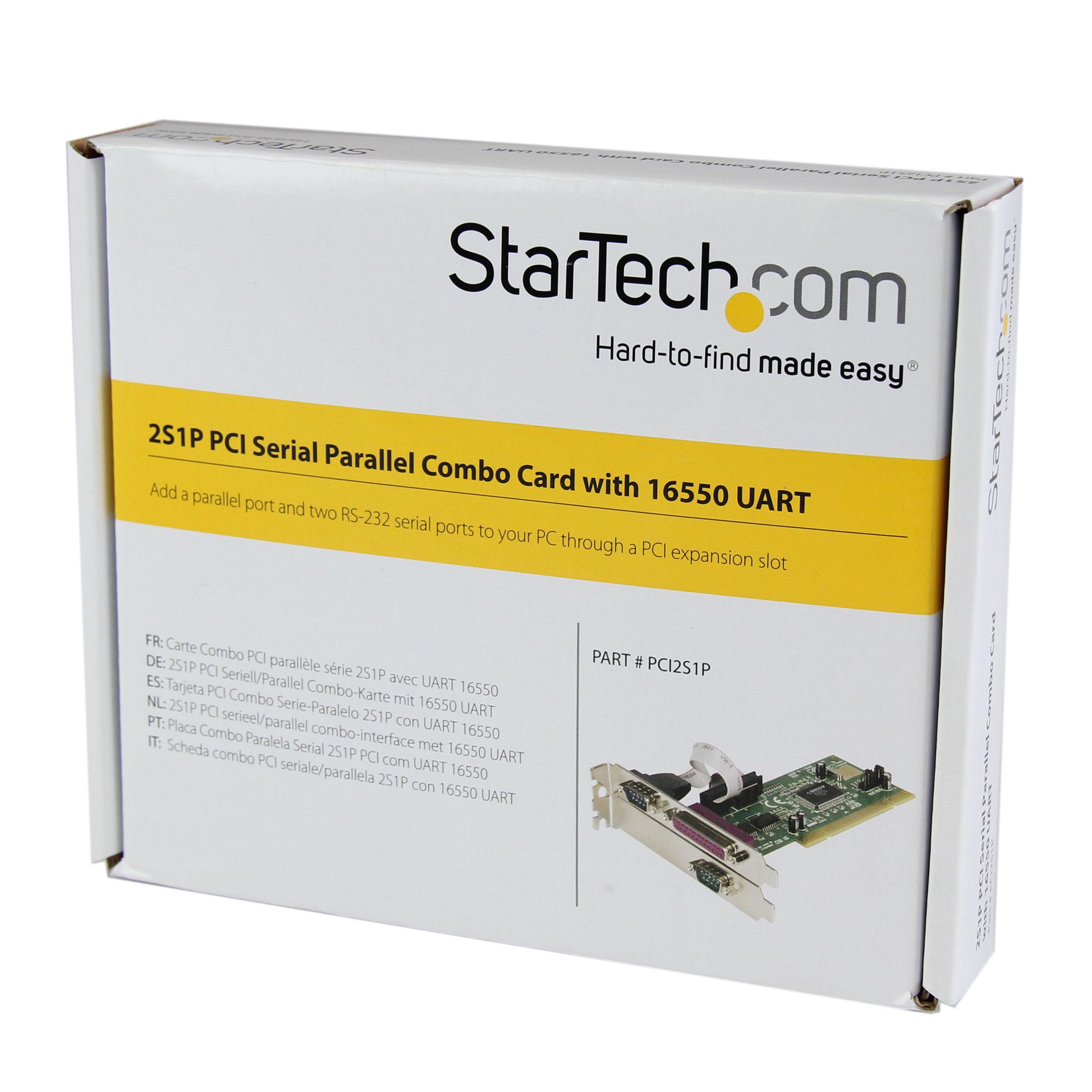 StarTech.com 2S1P PCI Serial Parallel Combo Card with 16550 UART - IEEE 1284 Card - Serial ...