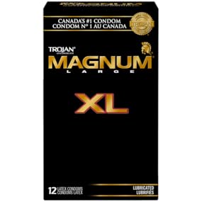 TROJAN Magnum XL Extra Large Size Lubricated Latex Condoms, 12 Count ...