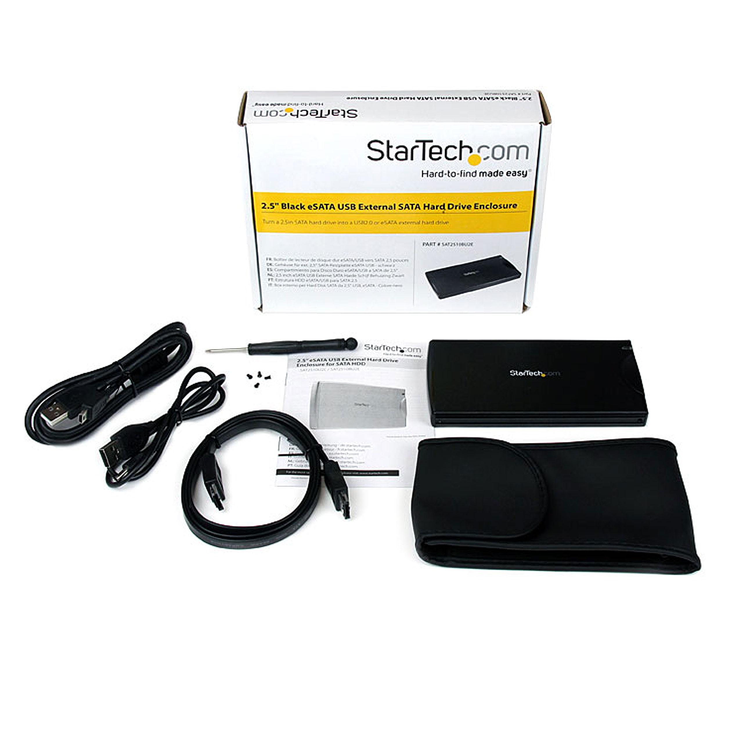 StarTech.com 2.5in Black eSATA USB External Hard Drive Enclosure for ...