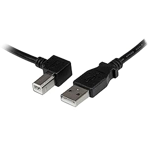 StarTech.com 1m USB 2.0 A to Left Angle B Cable Cord - 1 m USB Printer ...
