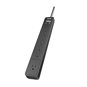 SCHNEIDER ELECTRIC APC 7-Outlet Surge Protector Power Strip 1440 Joules ...