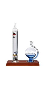 Ambient Weather B1025C Antique Storm Glass Wall Mount Liquid Barometer ...