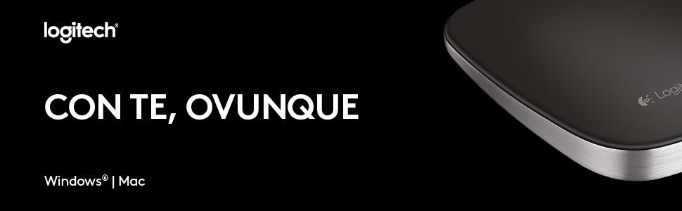 Logitech T630 Ultra-Thin Touch Mouse Versione Italiana, Nero : Amazon ...