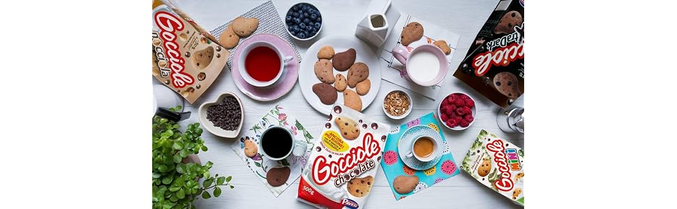 Pavesi Biscotti Frollini Gocciole Cioccolato, Biscotti da Colazione, 5 ...