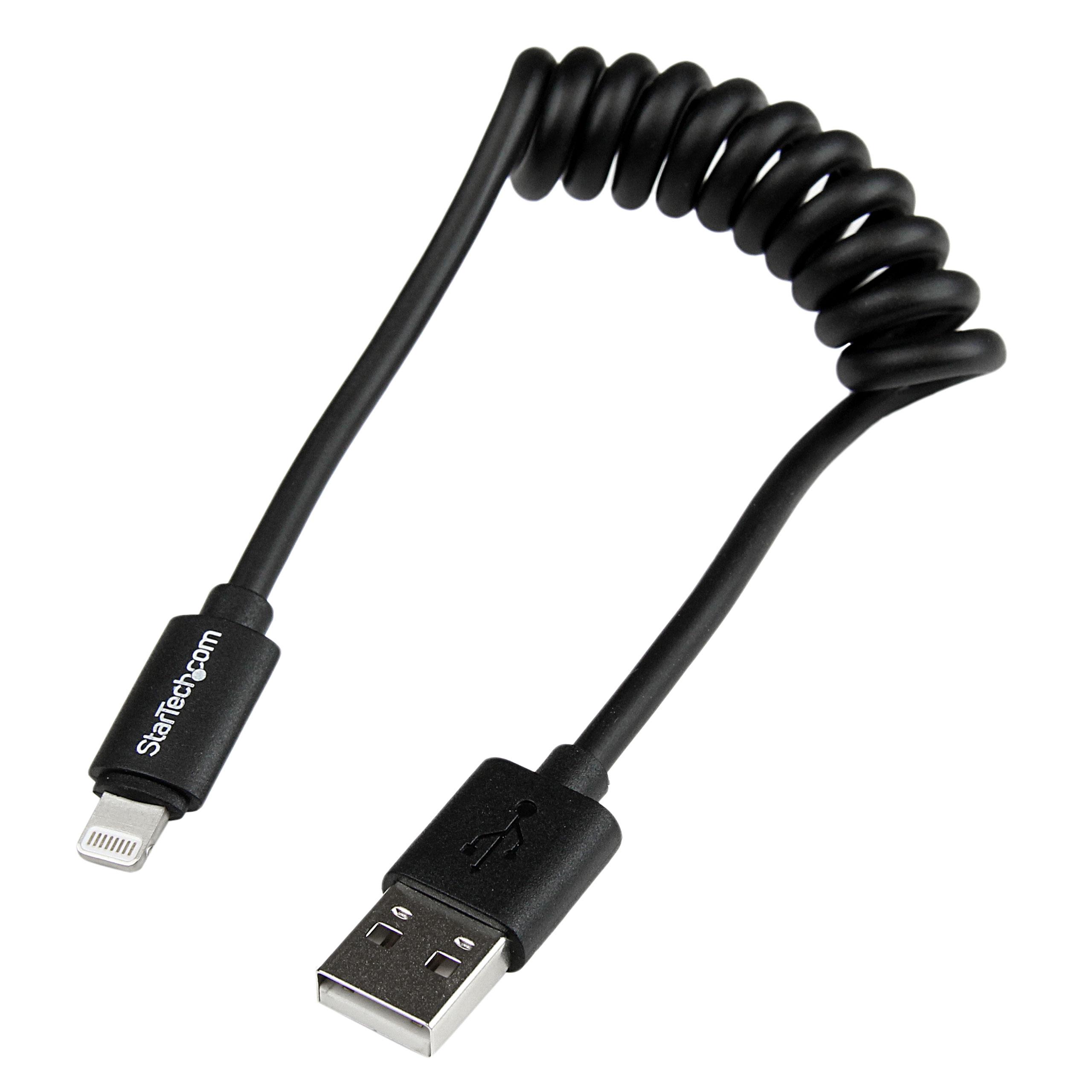 StarTech.com USBCLT30CMB - Cable en Espiral (30 cm, 8 Pines a USB A 2.0 ...